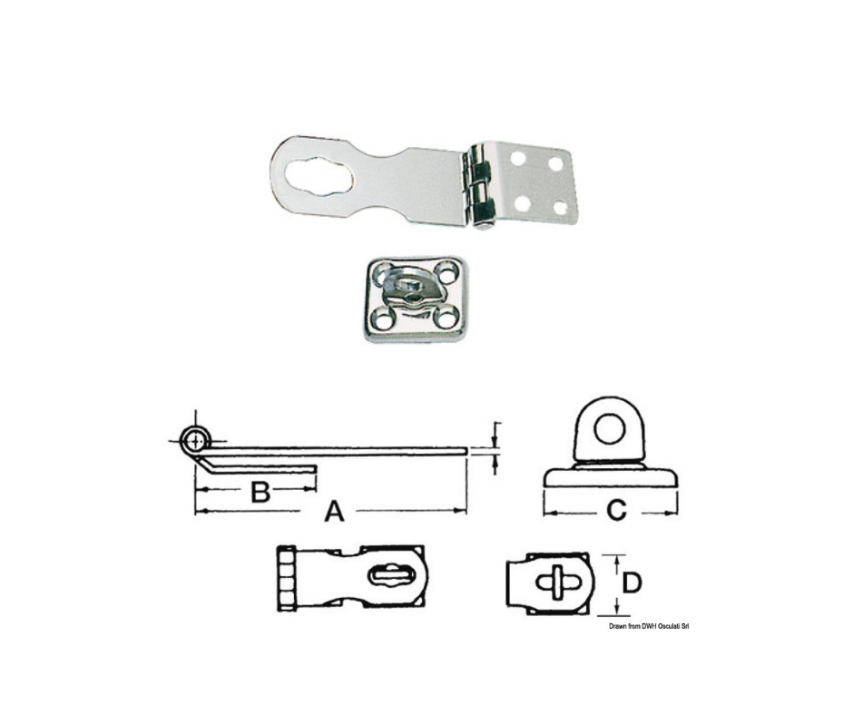 Ferma gavoni inox 64x29 mm - Osculati